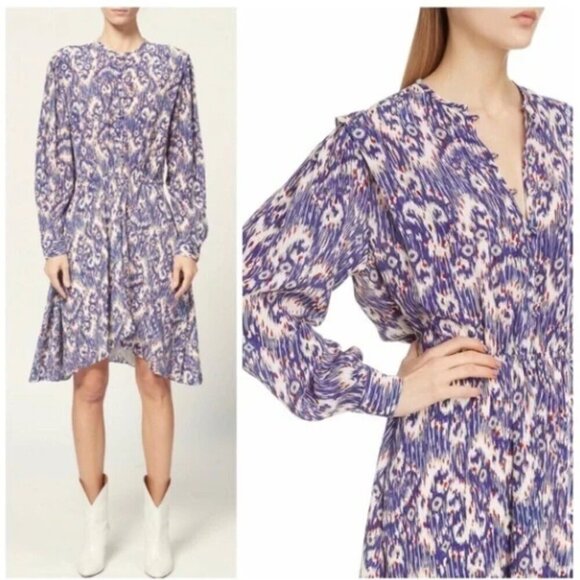 Isabel Marant | Dresses | Isabel Marant Etoile Yandra Long Sleeve Silk ...